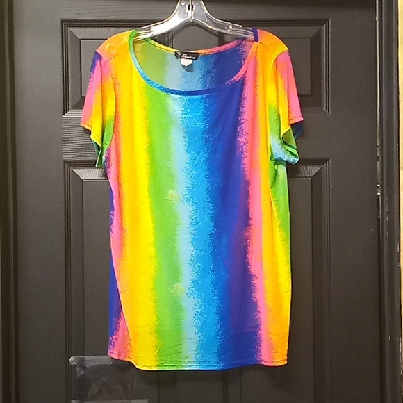 Rainbow | Tops | Nice Multicolored Sheer Top By Rainbow | Poshmark